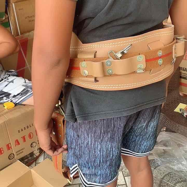 Lineman leather safetybelt leather belt with positioning strap | Lazada PH