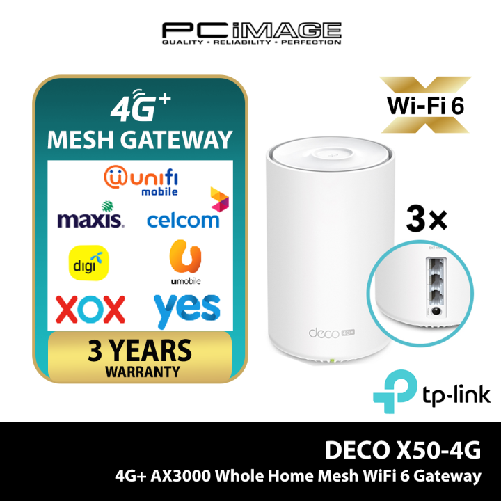 TP-Link Deco X50-4G AX3000 4G+ Whole Home WiFi 6 Gateway Mesh WiFi ... TP-Link Deco X50-4G AX3000 4G+ Whole Home WiFi 6 Gateway Mesh WiFi ...