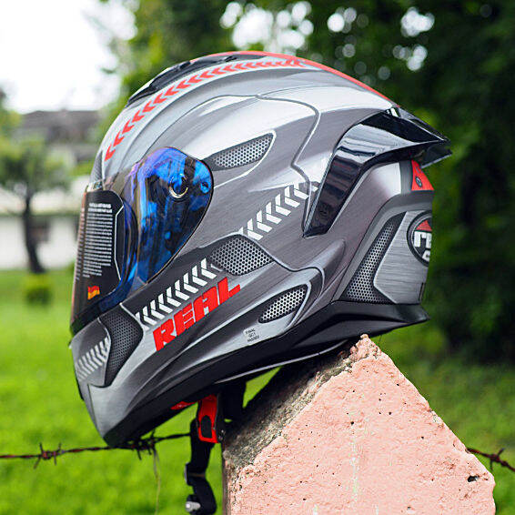 หมวกกันน็อคReal helmets Raptor Cyborg,full face | Lazada.co.th