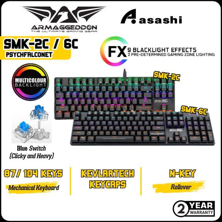 Armaggeddon SMK-2C / SMK-6C Psychfalconet Blue Switch Mechanical ...