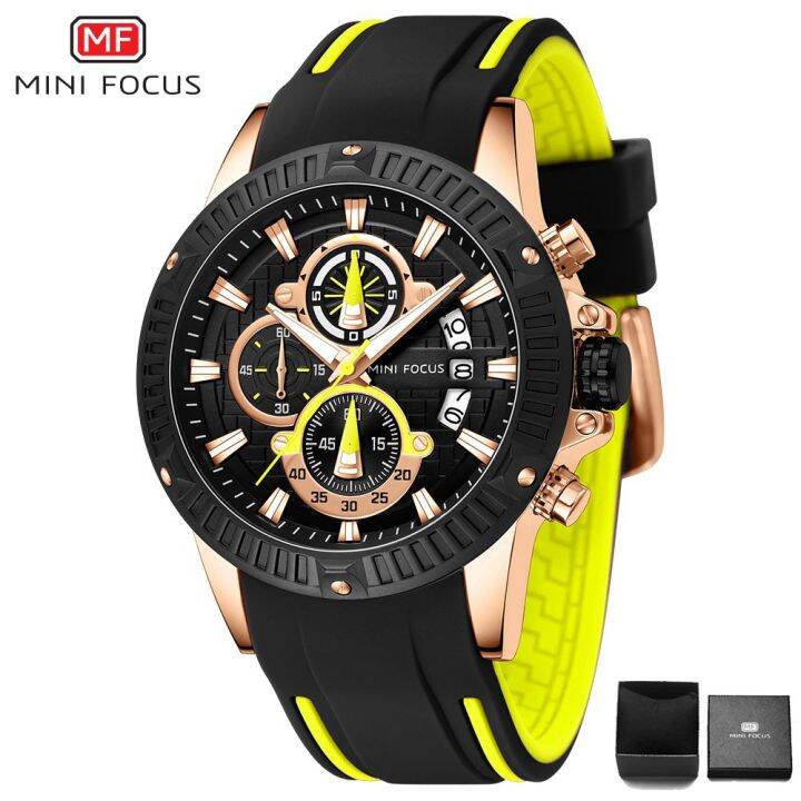 MINIFOCUS MINI FOCUS MF0244G สุดหรูนาฬิกาข้อมือมียี่ห้อสำหรับ Man แฟชั่นผู้ชายกีฬาควอตซ์นาฬิกา ...