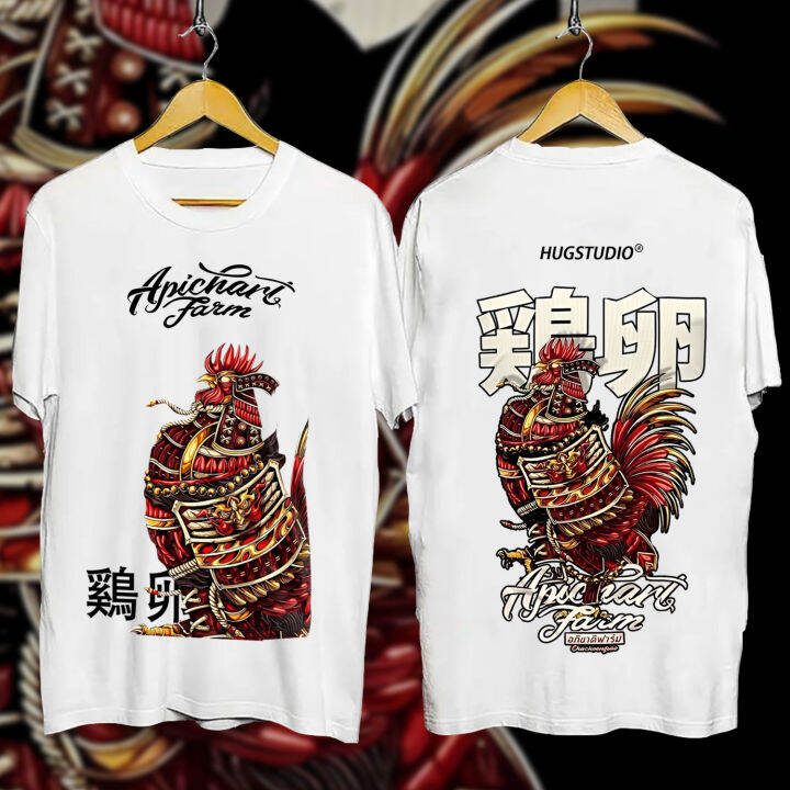 Apichart Farmสองด้านพิมพ์เสื้อยืด Unisex ที่ไม่ซ้ำกันเสื้อยืดไก่ ...