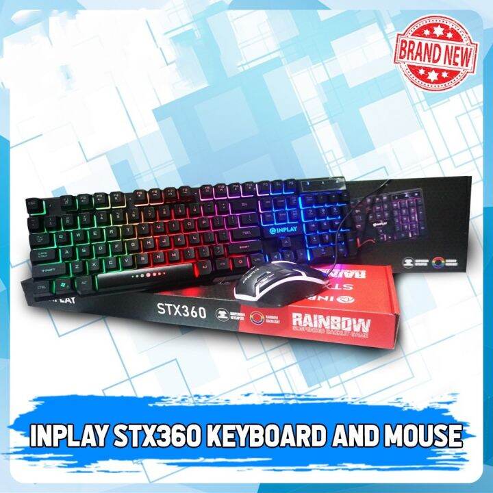 ☢ INPLAY STX360 Keyboard and Mouse Bundle Rainbow Backlit Gaming ...