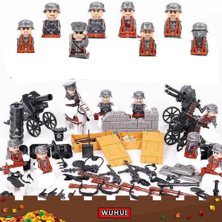 WUHUI 8PCS SWAT Military Army WW2 Minifigures Toy Building Kit Building ...