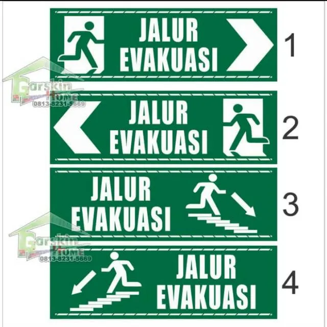 SIGN LABEL STICKER JALUR EVAKUASI | Lazada Indonesia