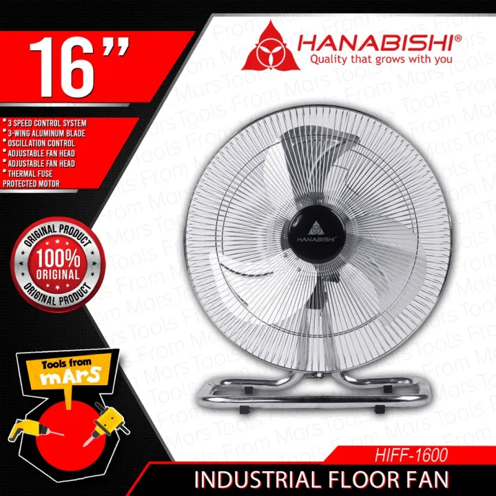 HANABISHI INDUSTRIAL Floor Electric Fan 16" CHROME HIFF-1600 •TOOLS ...