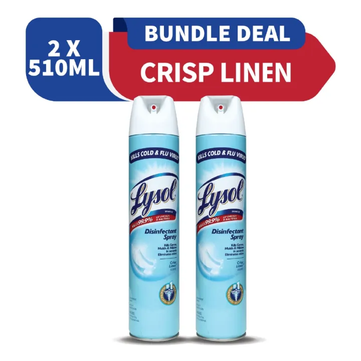 ☃ Lysol Disinfectant Spray With Crisp Linen Scent 510g Set of 2 | Lazada PH