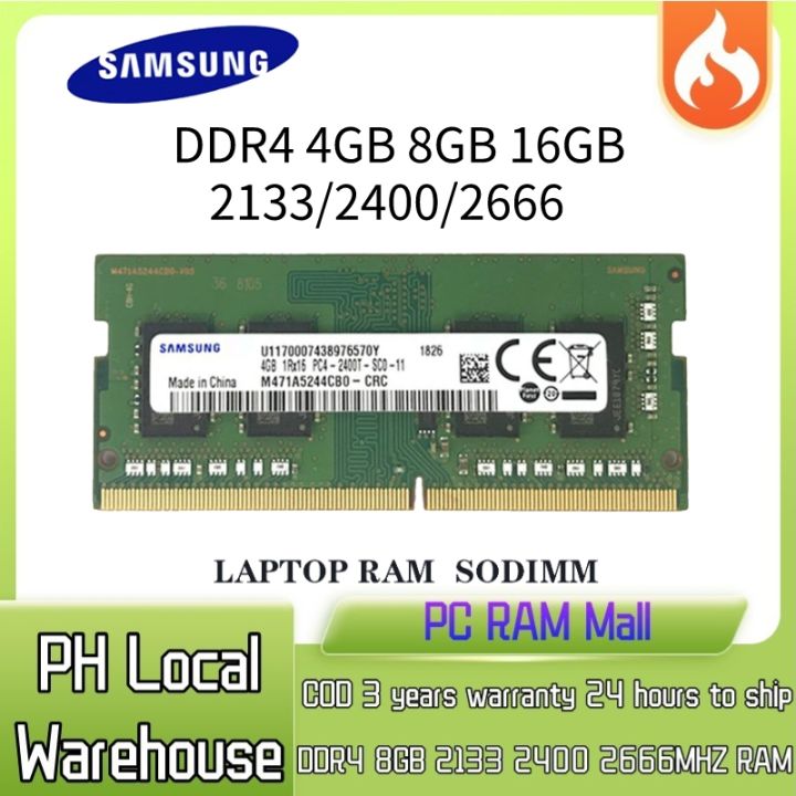 Local 24H Ship Samsung DDR4 RAM 4GB 8GB 16GB 2133 2400 2666 3200MHz SODIMM 1.2V 260PIN Laptop ...