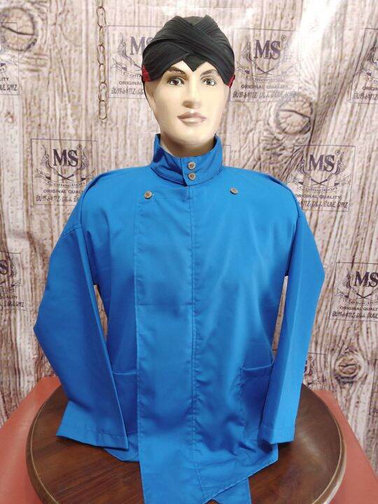 Baju Surjan Adat Jawa Biru Polos | Lazada Indonesia