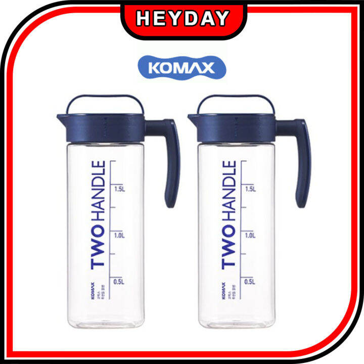 [KOMAX] Two Handle Refrigerator Water Bottle 2L / BPA FREE Tritan Material /Korea/Water Jug ...
