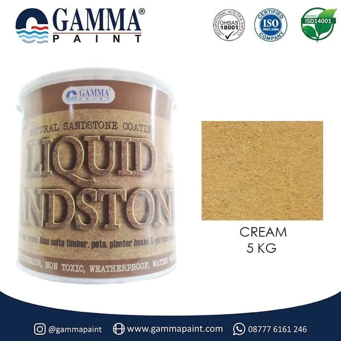 LIQUID SANDSTONE 5KG - CREAM - Cat Tekstur Efek Batu dan Aspal onde ...