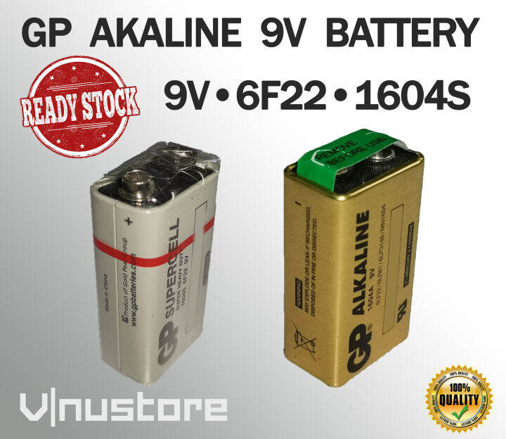 Ori • GP 9V ZINC / ALKALINE BATTERY • 9V • 6F22 • 1604S • Latest Bulk ...