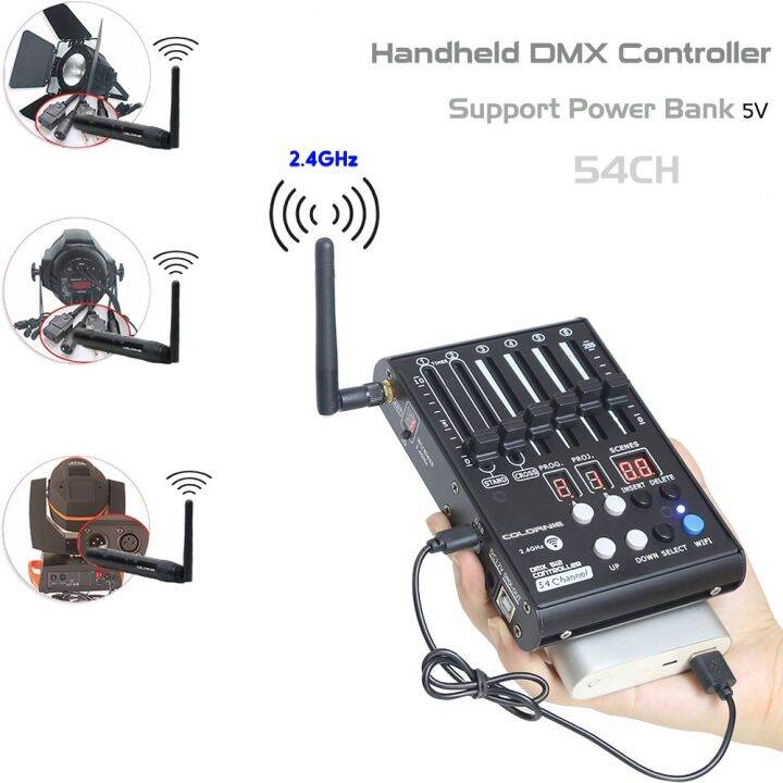 2021 Handheld MINI Controller 54CH Wireless Dmx Console For KTV Party ...