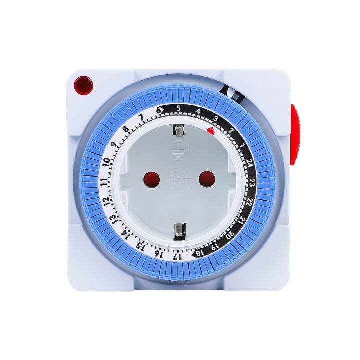 EU 24 Hours Timer Switch Timer Plug in Mechanical Grounded Programmable Smart Countdown loop ...