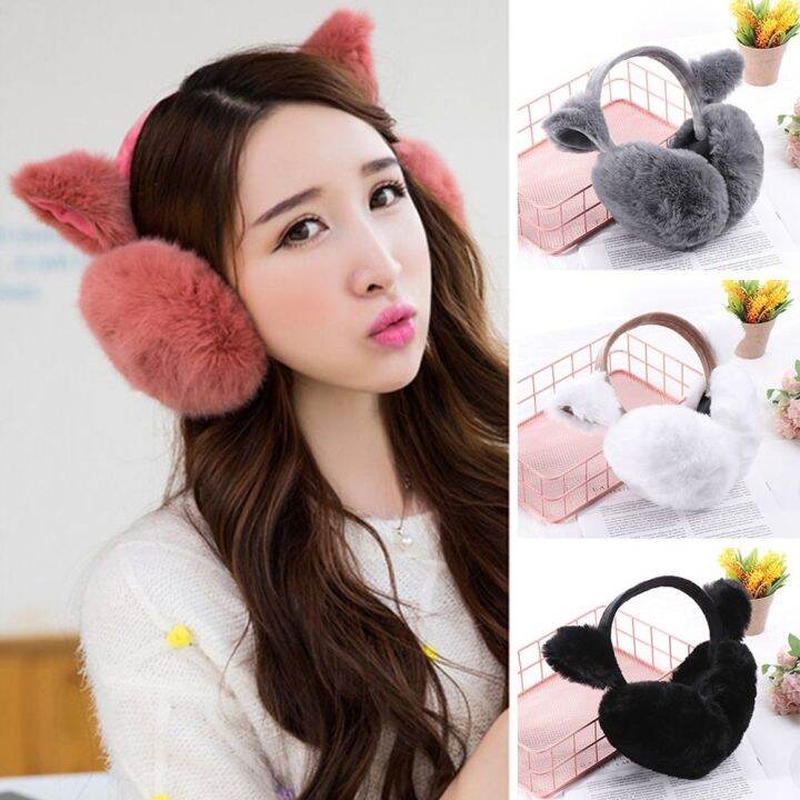 MIKIYO FASHION Winter Fluffy Cosy Warm Ear Muffs Plush Ear Warmer ...