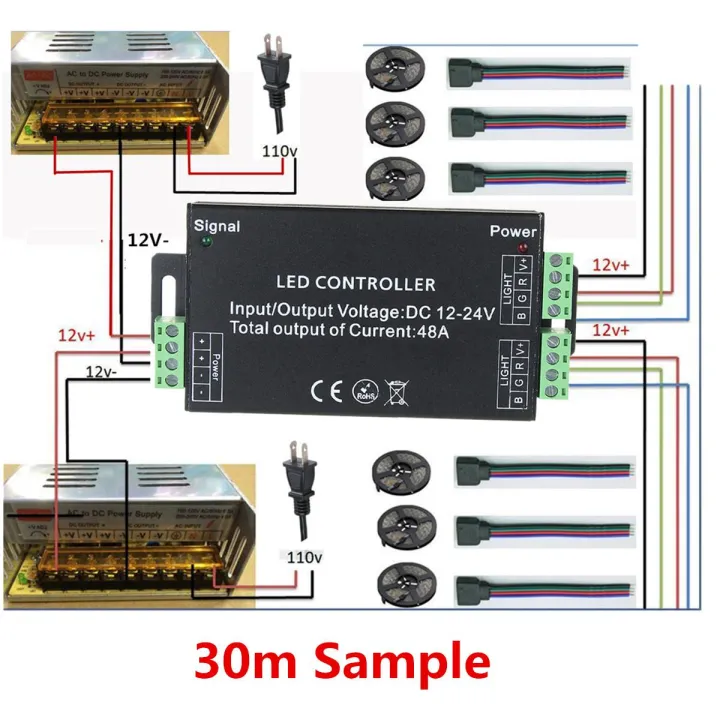 24Key Music RF Remote Control Controller Dimmer Sound Wireless For RGB ...