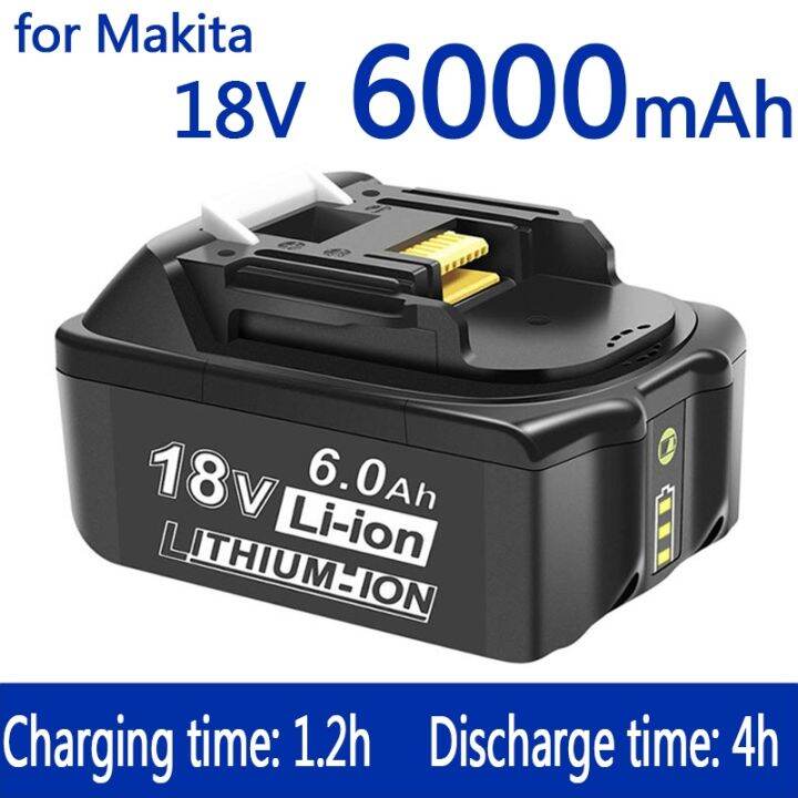 fa54628730 100 Original Makita 18V Makita 6000mAh Rechargeable Power Tools Battery with LED Li ...