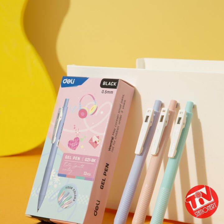 [DELI X AGNEZ MO] Deli Gel Pen / Pulpen Gel 0.5mm Tinta Hitam Casing ...