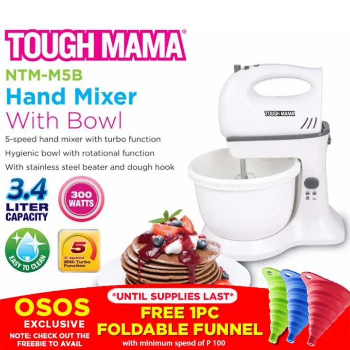 Tough Mama Original 2 in 1 Stand Mixer Hand Mixer with 3.4L Bowl NTM ...