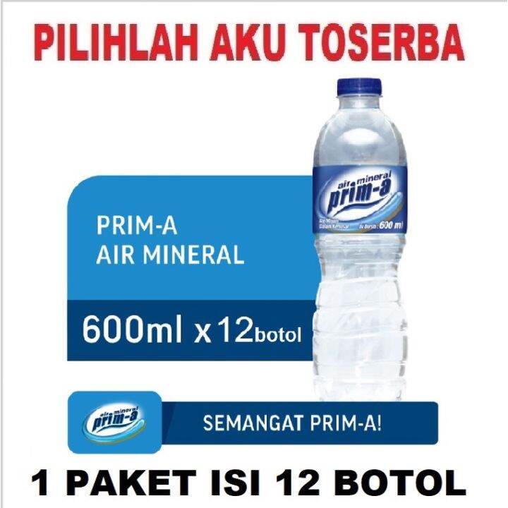 Air Mineral Prima Prim-A Botol Pet 600 ml - ( HARGA 12 BOTOL ) | Lazada ...