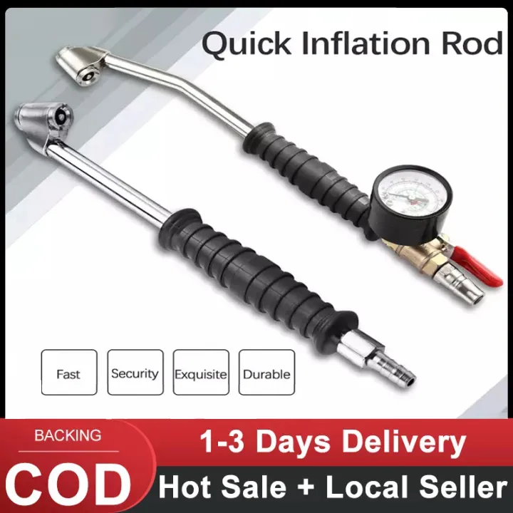 【Local delivery】Fast Tire Inflation Nozzle with Air Pressure Gauge Car ...