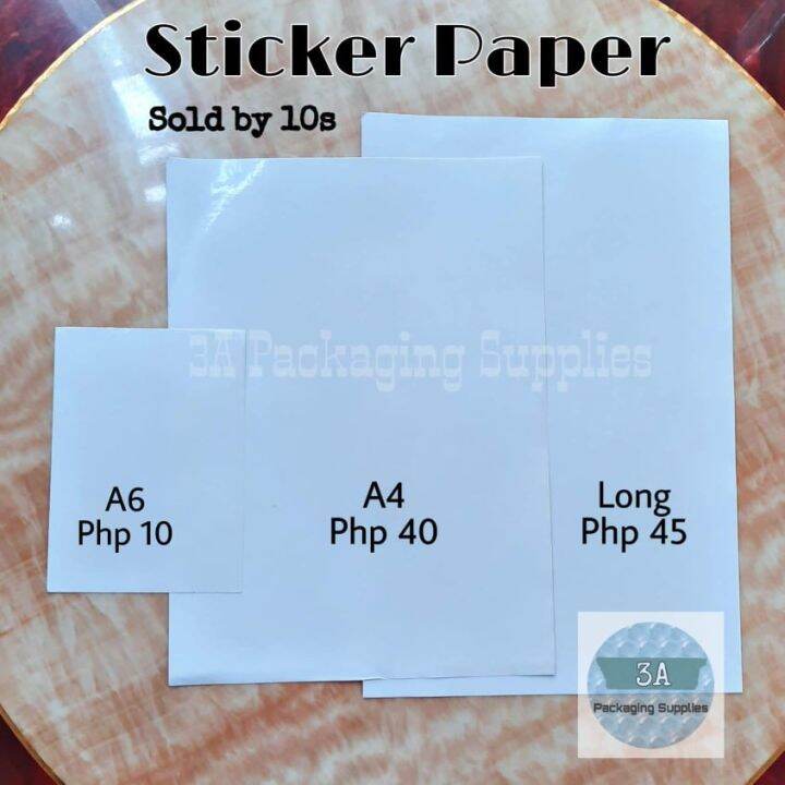 Sticker paper-A6, A4, Legal (sold by 10 pcs) | Lazada PH