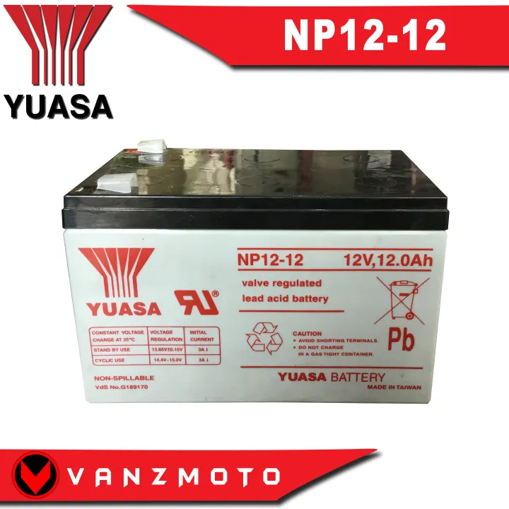 Yuasa VRLA Battery NP12-12 (12v 12ah ) for UPS, Solar, Toys, E-Bike ...