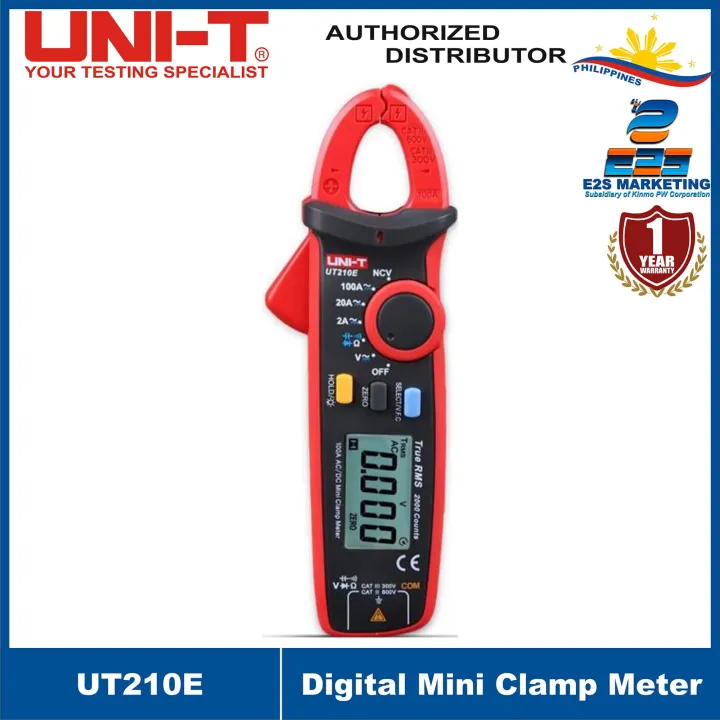 UNI-T 100A AC/DC Mini Clamp Meter UT-210E/Display count/Continuity ...