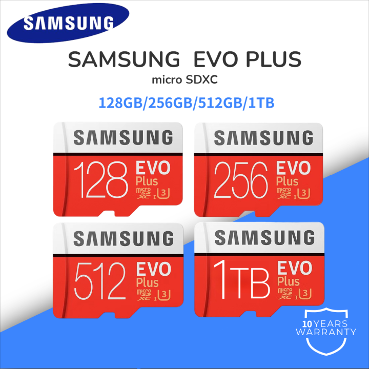 Samsung Evo Plus Micro SDXC 128GB 256GB 512GB 1TB Class 10 U3 Memory ...