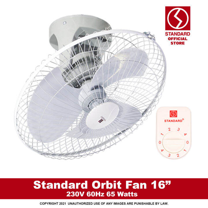Standard Orbit Fan / Ceiling Fan 16" Plastic Blade (4 Speed Switch) SOF ...