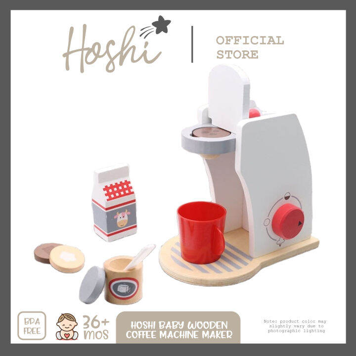 Hoshi Baby Wooden Coffee Machine Maker, Pretend Play Montessori ...