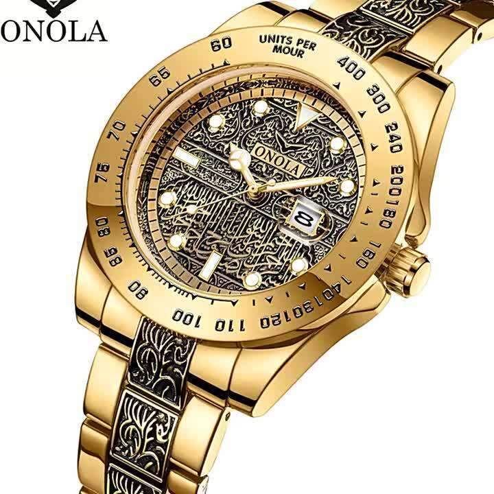 Ochana ONOLA แฟชั่นคลาสสิกใหม่ร้อนแรงควอตซ์นาฬิกาสำหรับผู้ชายสายเหล็ก ...