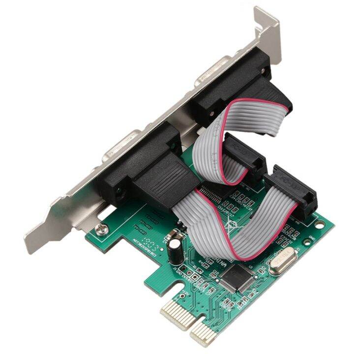 5X PCI-E PCI Express Dual Serial DB9 RS232 2 Ports Controller Adapter Card Green | Lazada.co.th