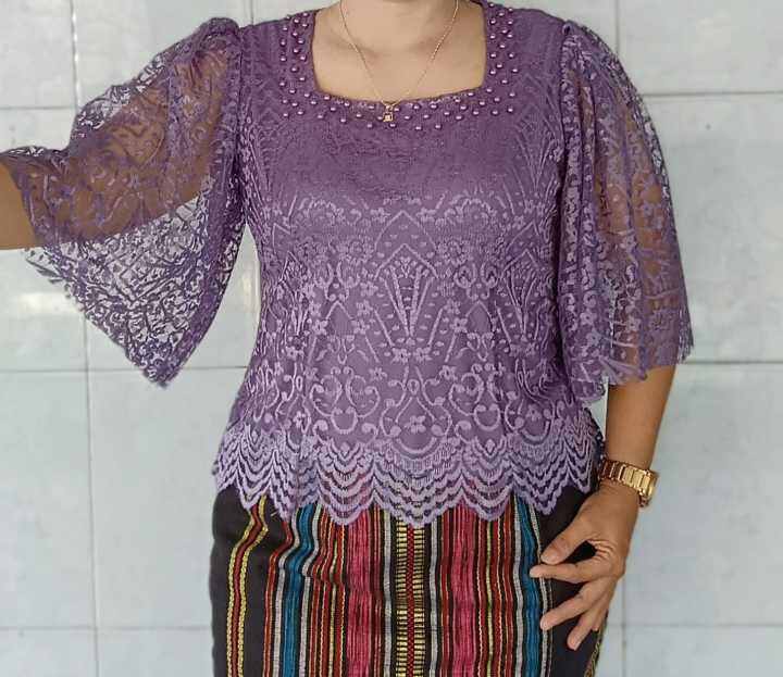 DIONS ATASAN SEMI KEKINIAN/BLUS KINANTA WANITA FULL MUTIARA/KEBAYA SEMI BORKAT.ASLI MEWAH DAN ...