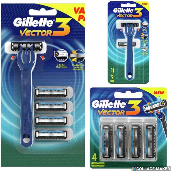 GILLETTE Vector 3 Razor / Refill * SOLD PER PACK *9Vd | Lazada PH