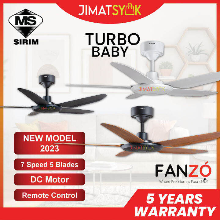 FANZÓ Fan FANZO TURBO BABY 46Inch 5 Blades DC Motor 7 Speed With Remote ...
