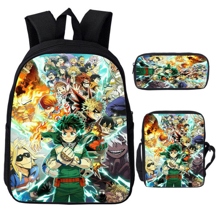 3 Pcsset My Hero Academia Backpacks for Boys Girls Mha Backpack ...
