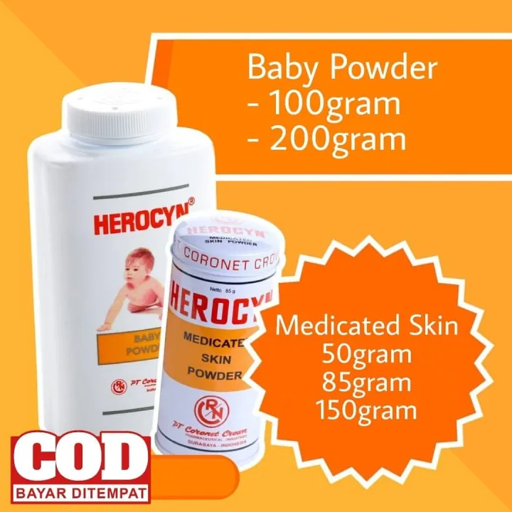 HEROCYN Powder Medicated Skin & Baby Powder | Lazada Indonesia