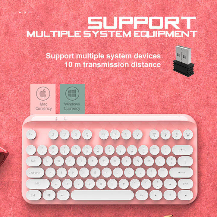 FIREWOLF Punk 2.4G USB dangle wireless keyboard business design silence ...