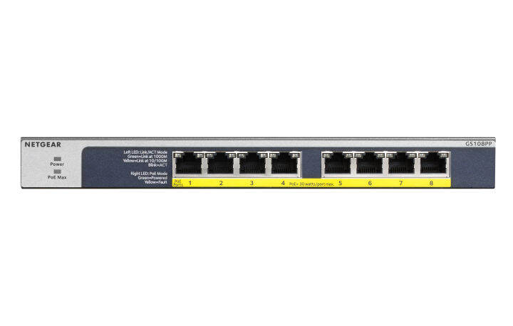 NETGEAR Gigabit Unmanaged Switch Series (GS108LP) 8-Port Gigabit ...