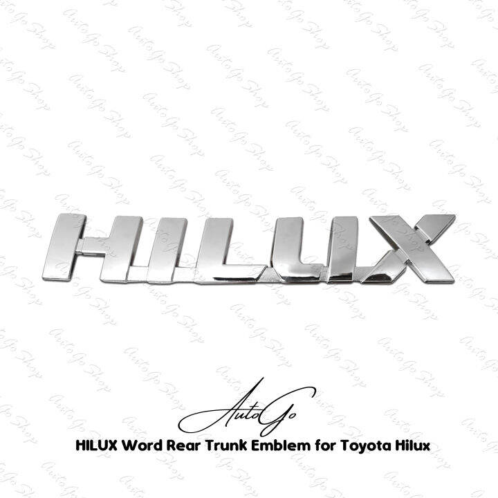 HILUX Word Rear Trunk Emblem for Toyota Hilux (Chrome Coated) 2nd ...