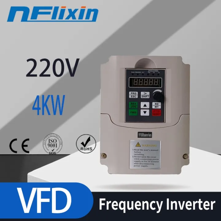 220V 5.5KW VFD Inverters Converters Variable Frequency Driver Single Phase to 3 Phase Universal ...