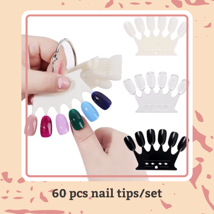 60pcs Nail Tips Display Nail Polish Color Display Gel Polish Color ...