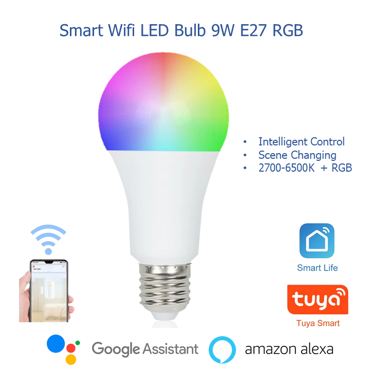 Bulb Smart LED RGB cable W WiFi work with Amazon Alexa Tuya smart ...
