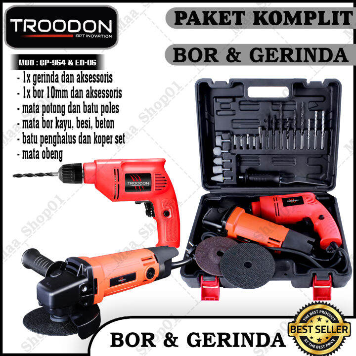 Paket Mesin Bor dan Gerinda / MESIN BOR 10MM TROODON DAN GERINDA 4 INCH TROODON | Lazada Indonesia