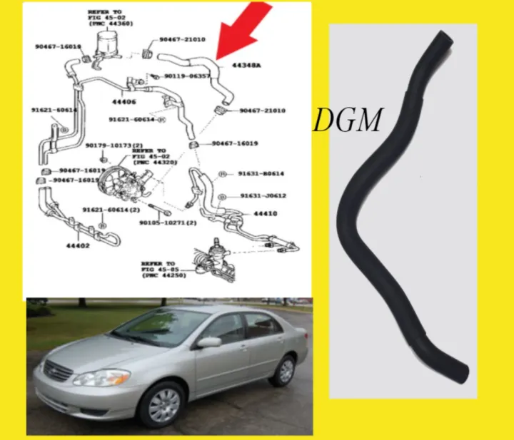 Toyota Corolla Altis 1.6/8 ZZE121 ZZE122 2000-2007 Power Steering Oil ...