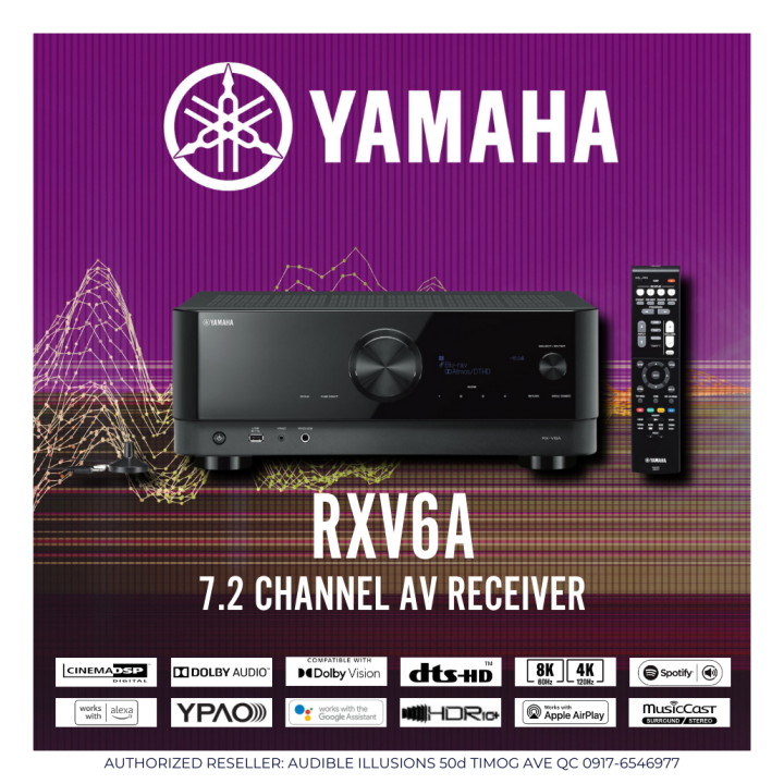Yamaha RXV6A 7.2 Channel AV Receiver with 8K HDMI and Music Cast ...