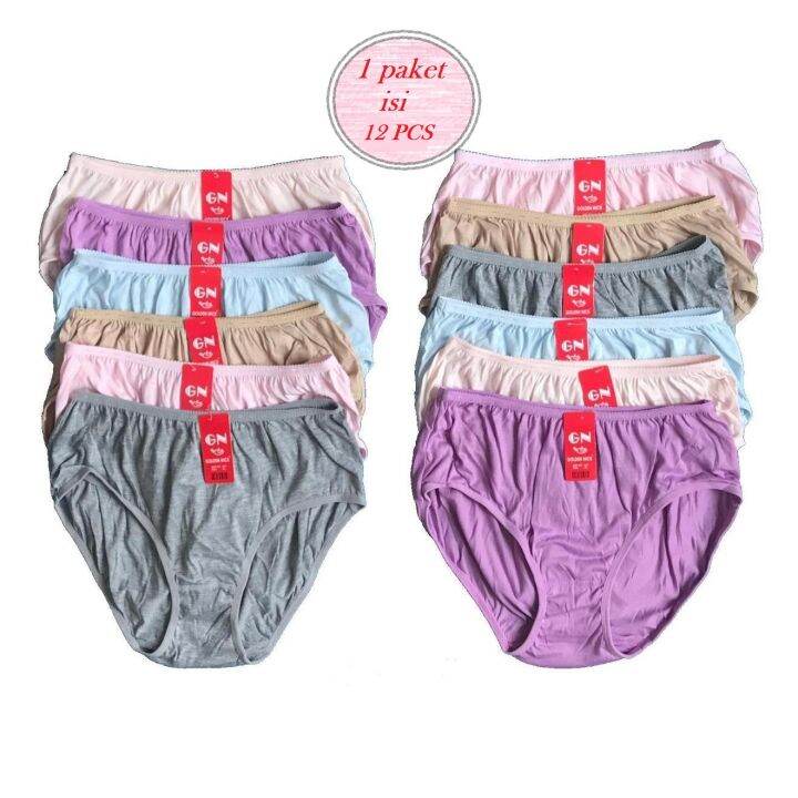 12 Pcs Celana Dalam Wanita Katun Golden Nick Art 937 Lusinan - CD ...