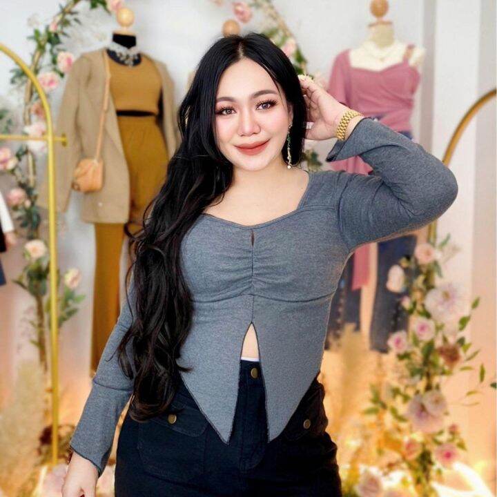 Plus size เสื้อสาวอวบ เนื้อผ้าร่อง รุ่นสุขสันต์ (T81) | Lazada.co.th