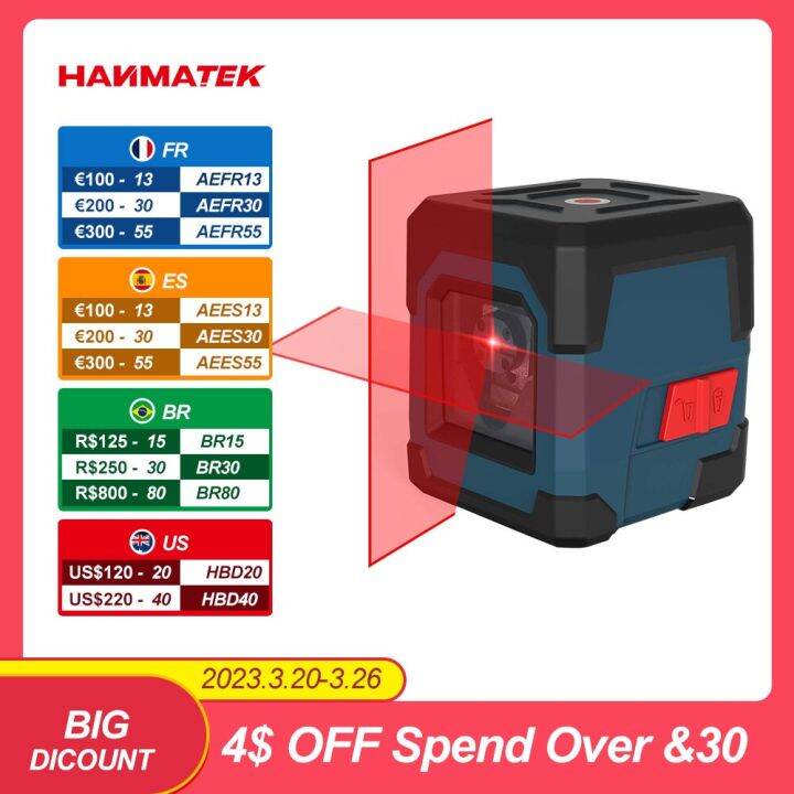 HANMATEK LV1 Laser Level Cross Line Laser with Measuring Range 50ft ...